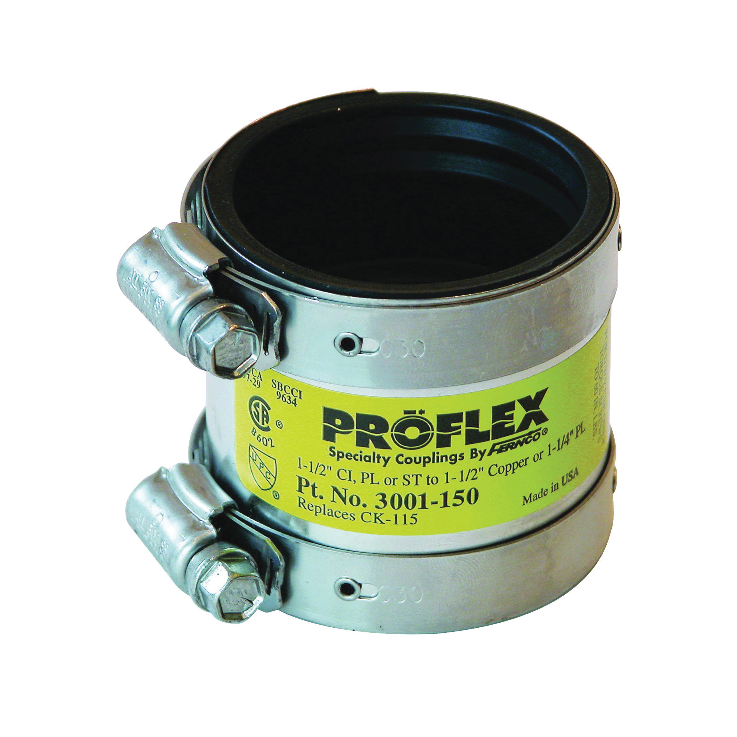FERNCO P3001-150 Transition Shielded Coupling, 1-1/2 x 1-1/2, 1-1/4 in ... FERNCO P3001-150 Transition Shielded Coupling, 1-1/2 x 1-1/2, 1-1/4 in ...